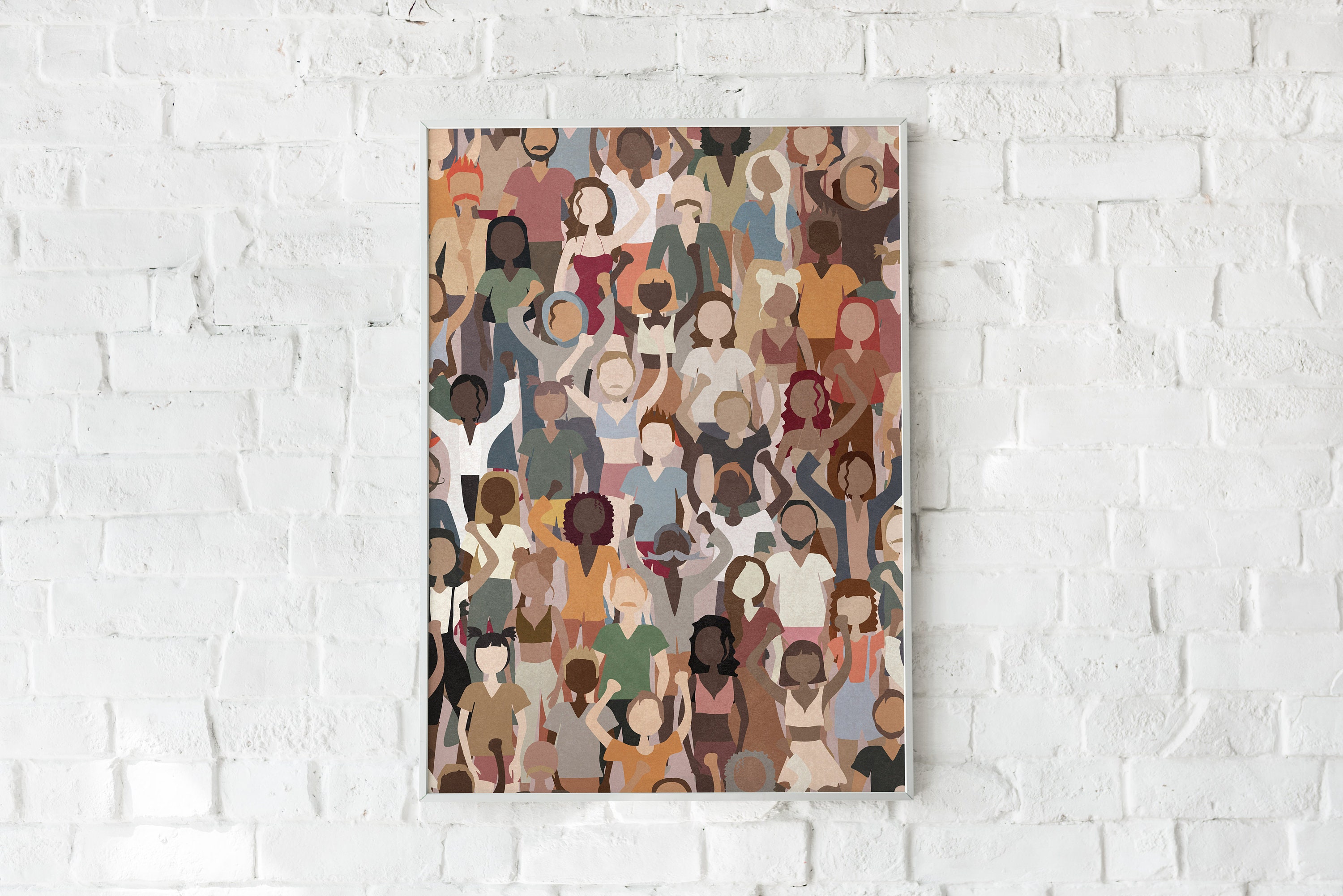 People Protest Art Print Diversity Art Crowd Wall Decor | Etsy