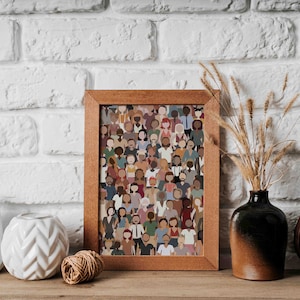 Diversity Art Print, People Poster, Multicultural Artwork, Inclusive ...