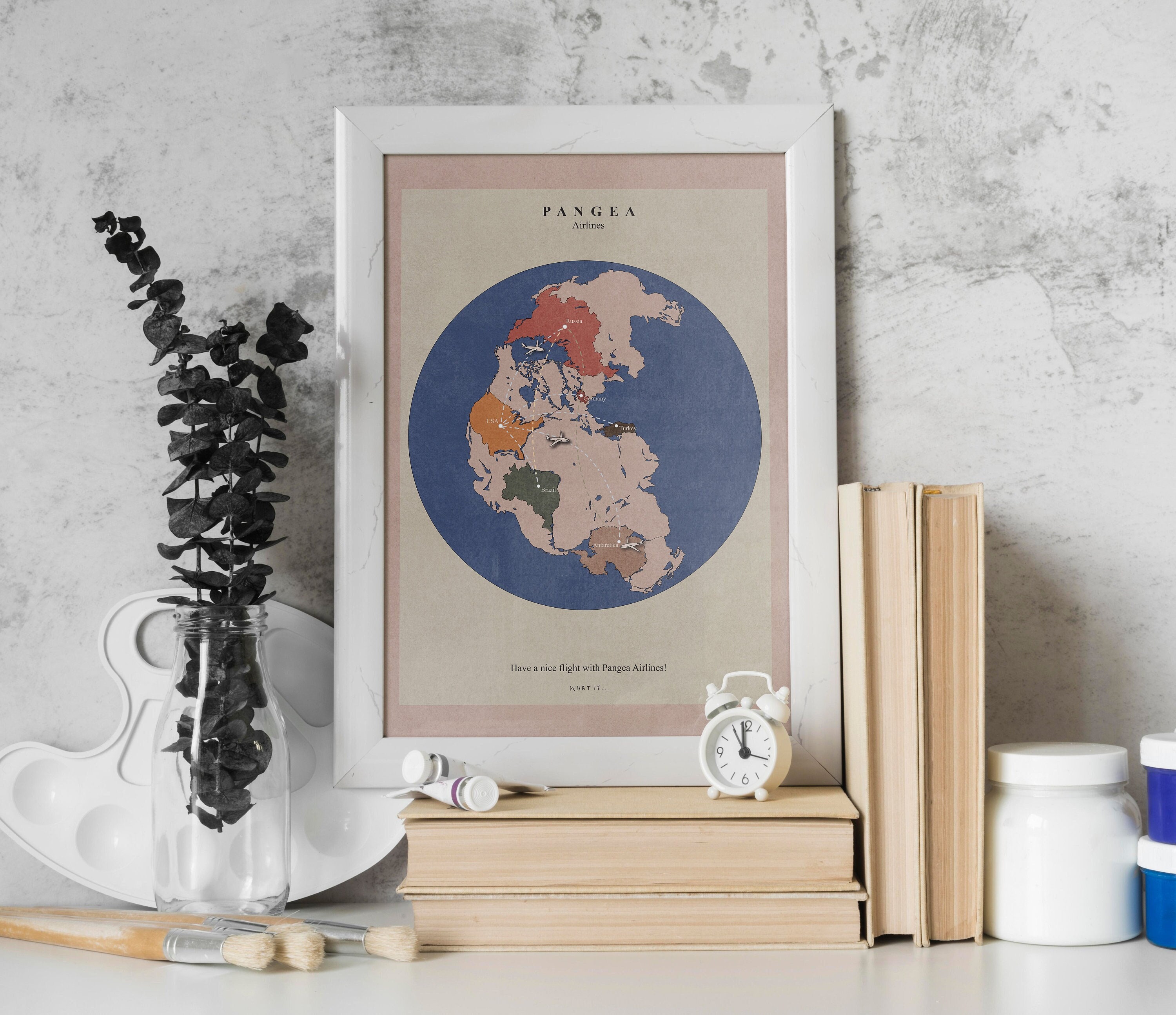 Pangea World Map Poster Geology Gifts Science Poster Geologist - Etsy