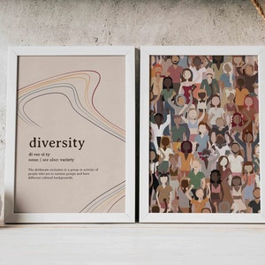 People Protest Art Print Diversity Art Crowd Wall Decor Complex Art ...