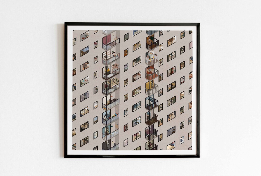Architectural Art Print, Apartment Poster, Printable Wall Art, House ...