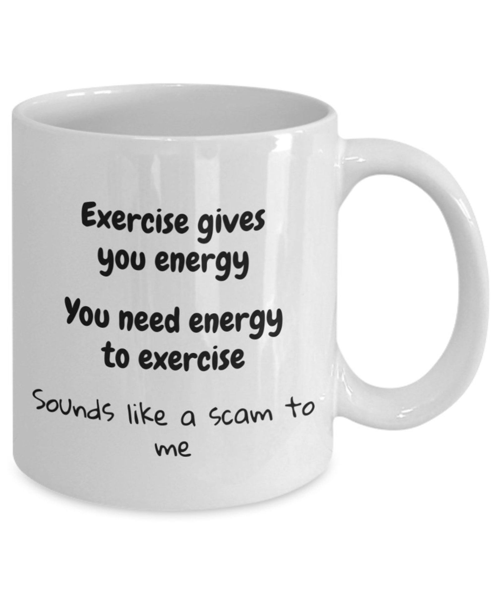 Custom Exercise Gives You Energy Mug, Funny Exercise Motivation Mug ...