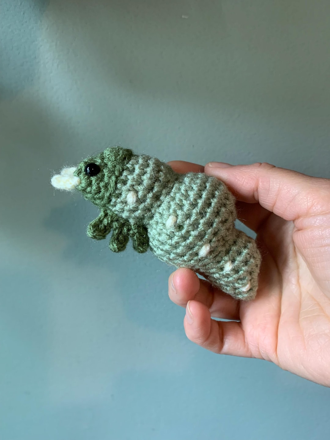 Crochet Grub: Sage Green Caterpillar Amigurumi - Desk Decor - Etsy