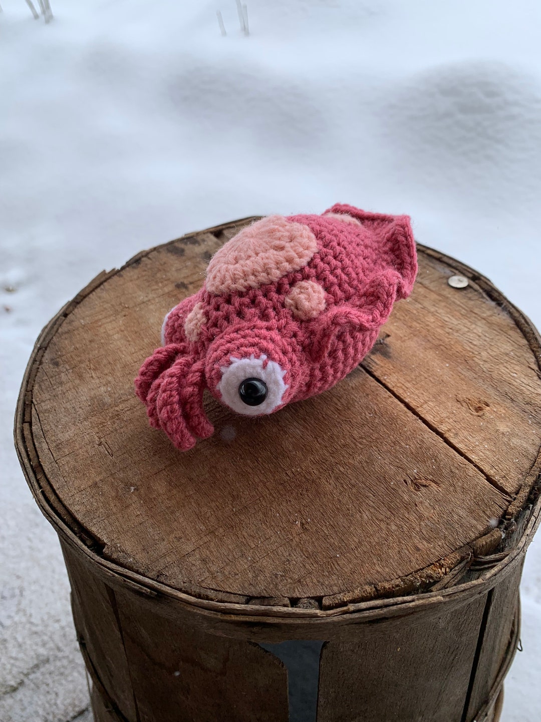 Pink Cuttlefish | Handmade Crochet Cuttlefish | Valentine's Day Plush ...