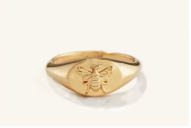 925 Silver Bee Ring ~ Bee Signet Ring ~ Bumble Bee Ring ~ Honey Bee ...