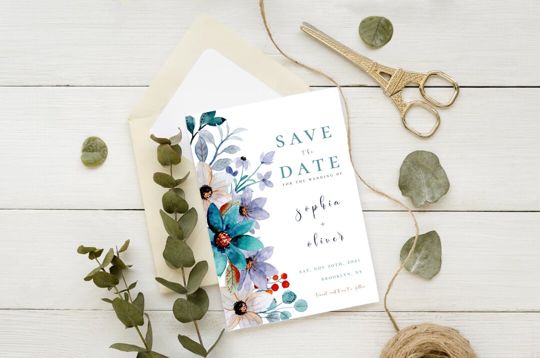 Save the Date Card, INSTANT Download - Etsy