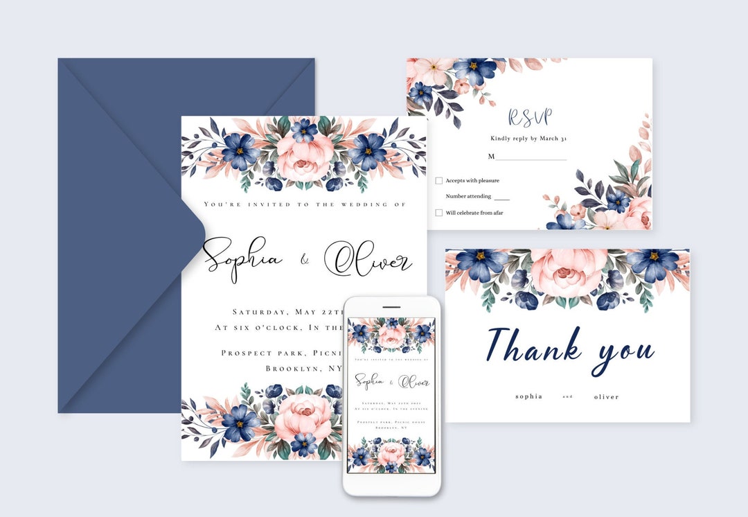Wedding Invitation SET, INSTANT Download - Etsy
