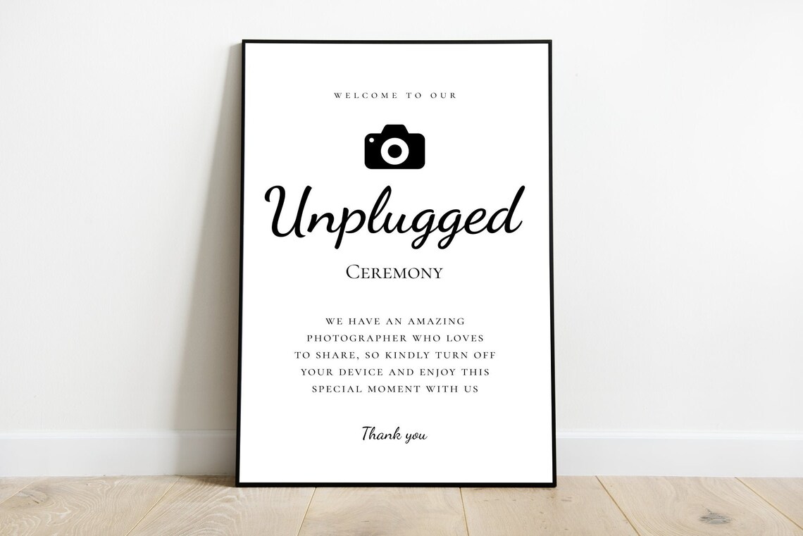 Unplugged Ceremony Sign INSTANT Download - Etsy