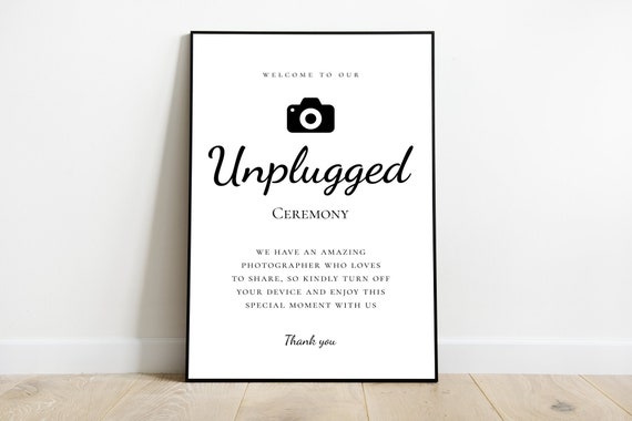 Unplugged Ceremony Sign INSTANT Download | Etsy