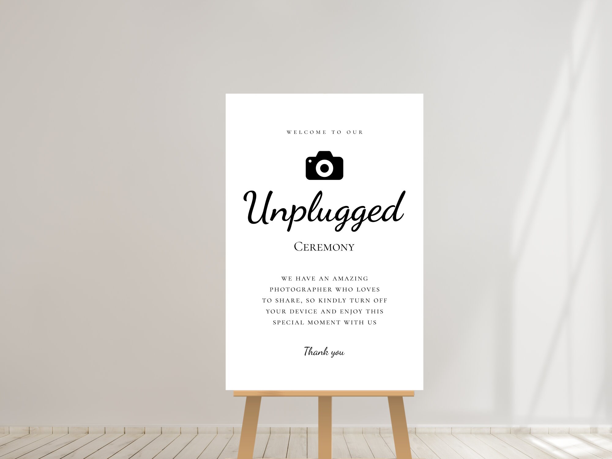 Unplugged Ceremony Sign INSTANT Download - Etsy
