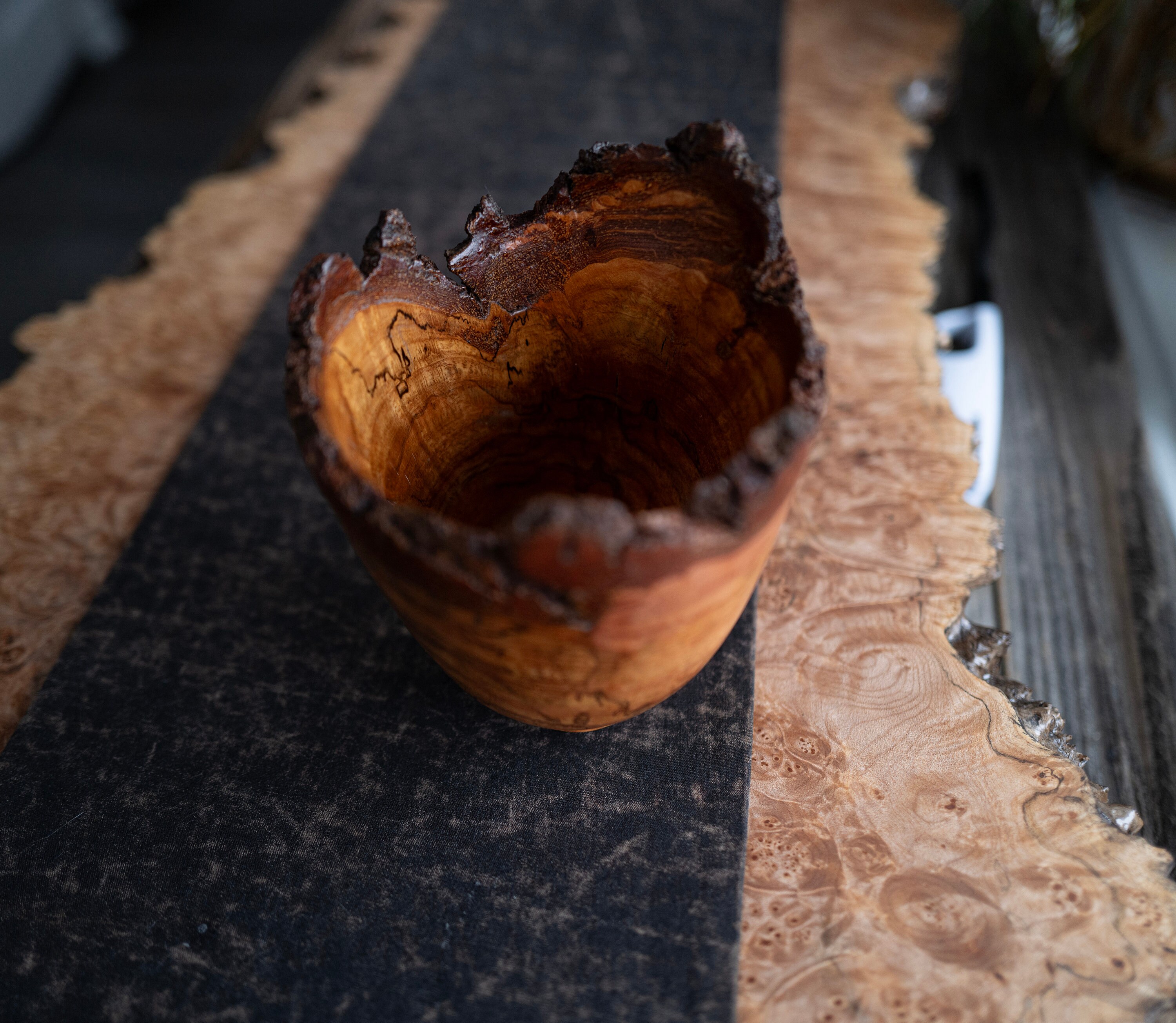 Oak Burl Bark Live Edge Vase/bowl - Etsy