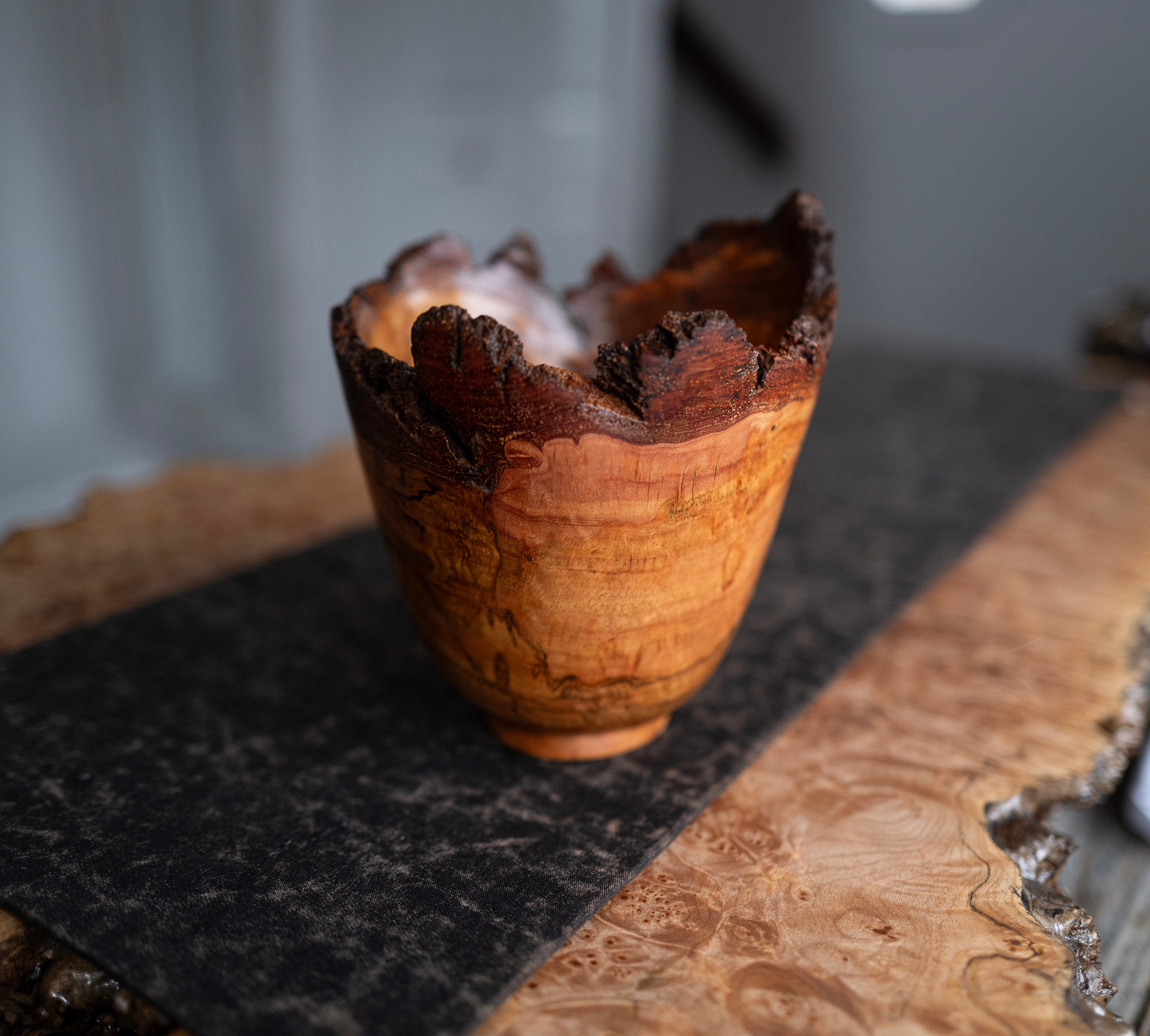 Oak Burl Bark Live Edge Vase/bowl - Etsy