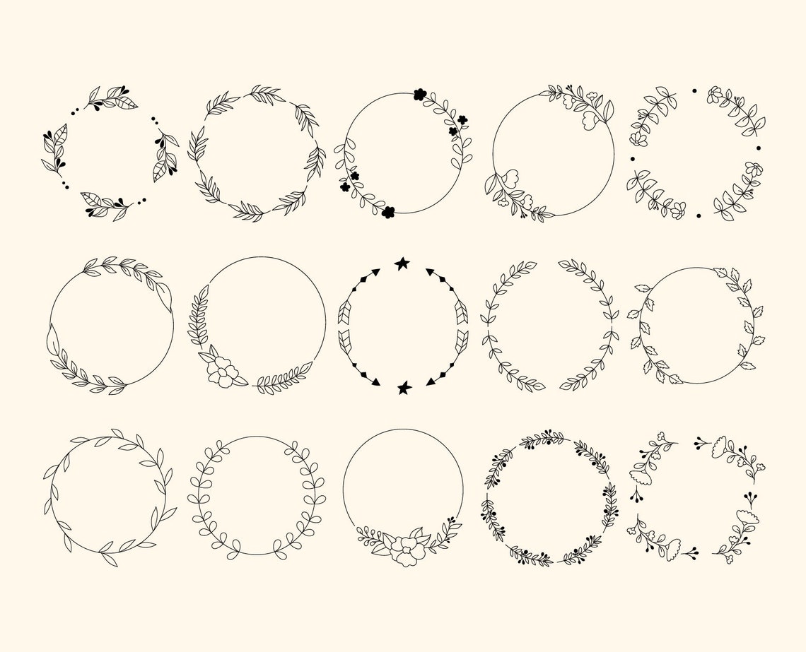Couronne SVG Bundle Couronne florale svg Couronne de mariage | Etsy