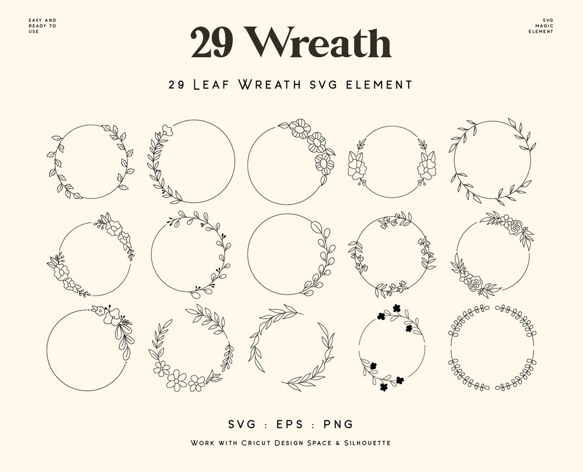 Couronne SVG Bundle Couronne florale svg Couronne de mariage | Etsy