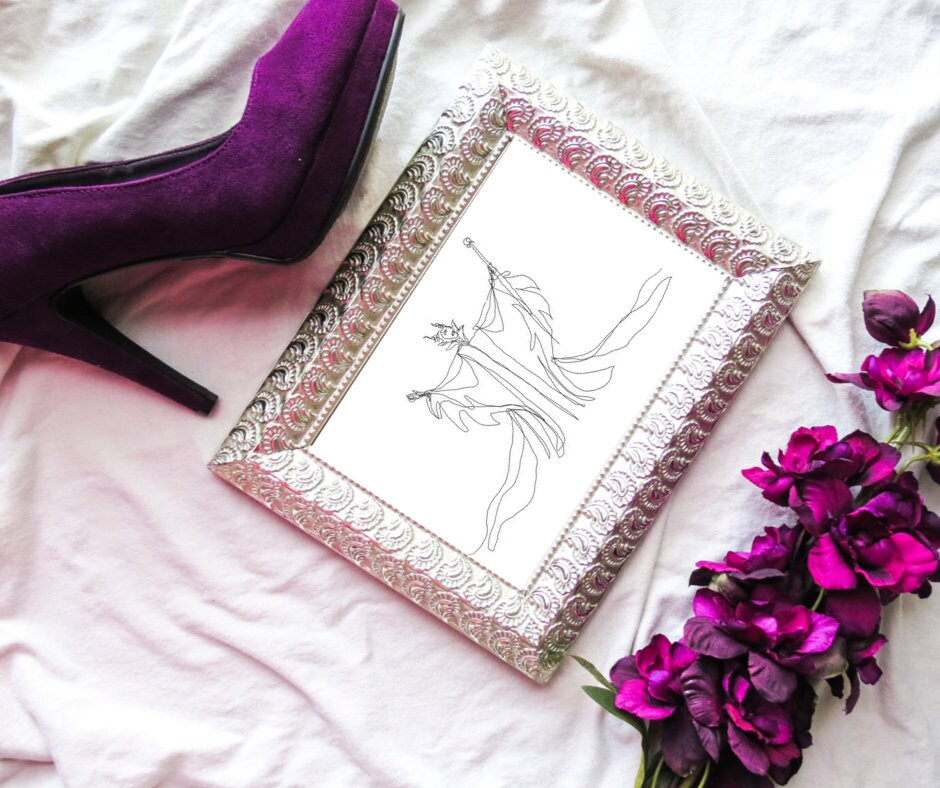 Maleficent Line Drawing | Etsy