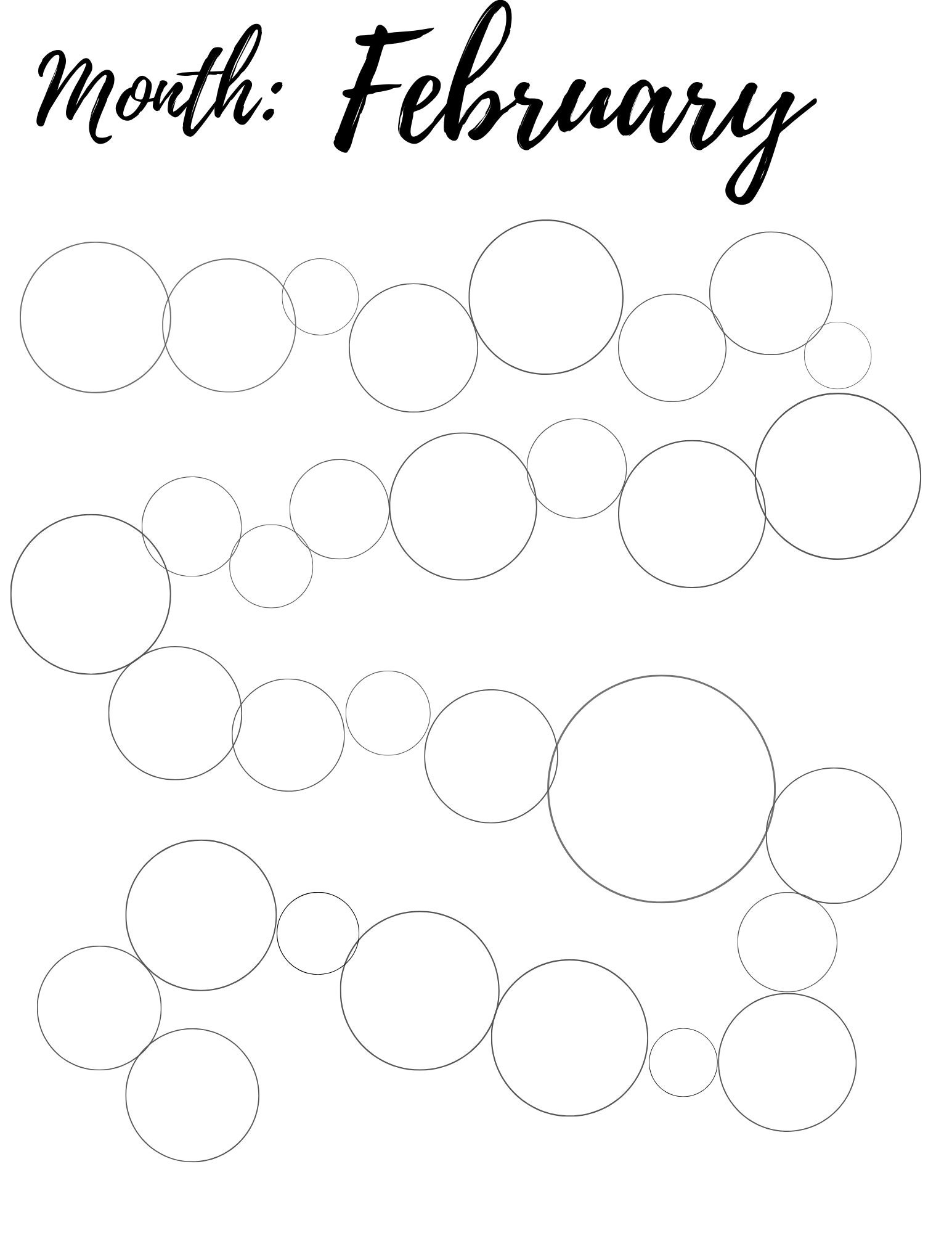 Monthly Calendar Template | Printable | Digital Download | Planner ...