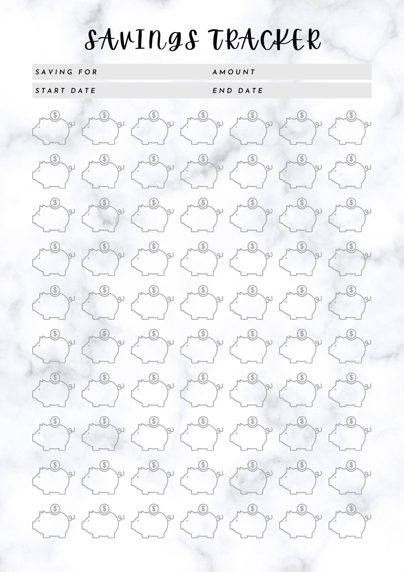 Savings Tracker Digital Download Customizable Printable - Etsy