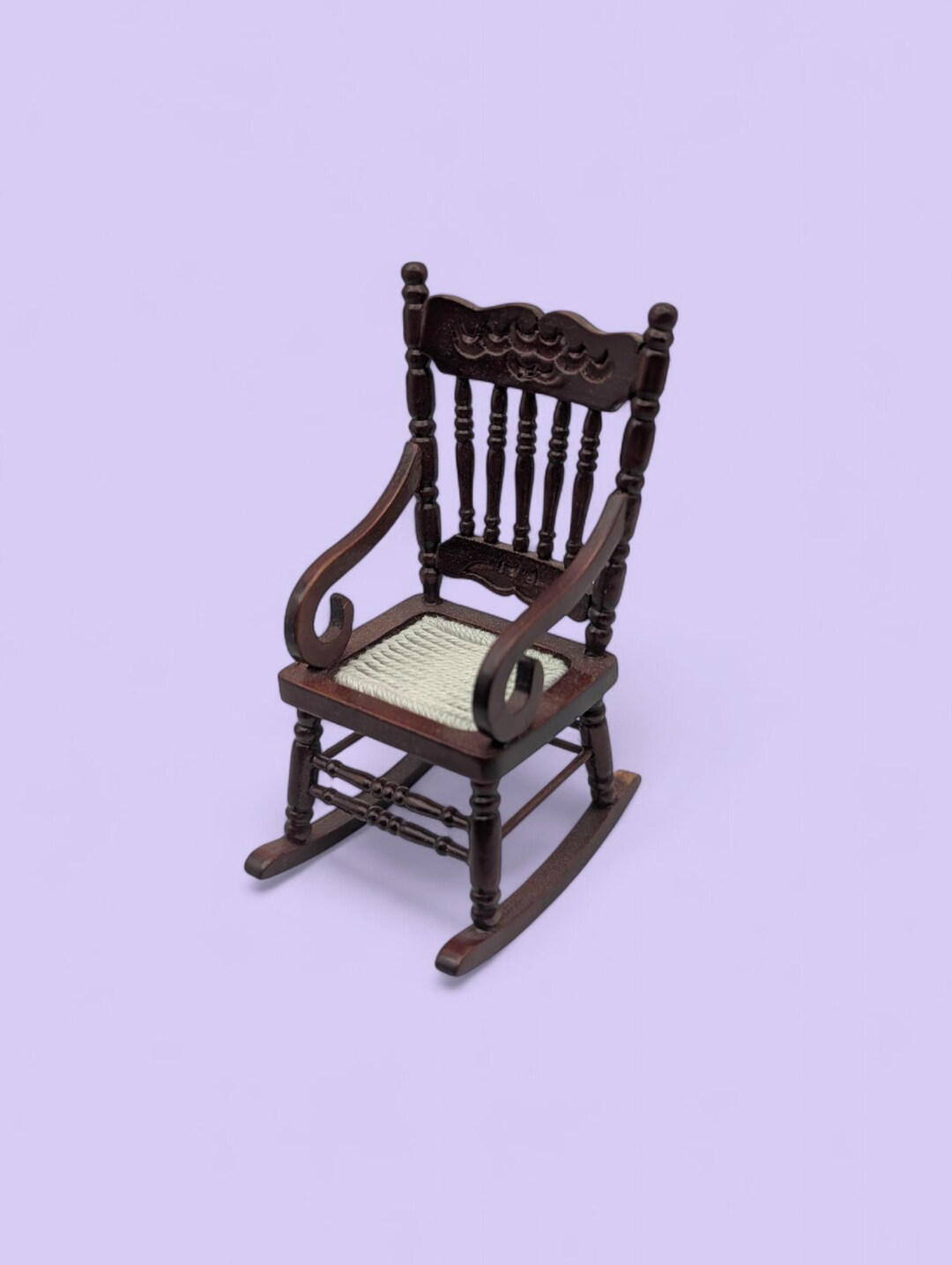 Dolls House Wooden Rocking Chair With Woven Seat - 1/12th Scale - Etsy