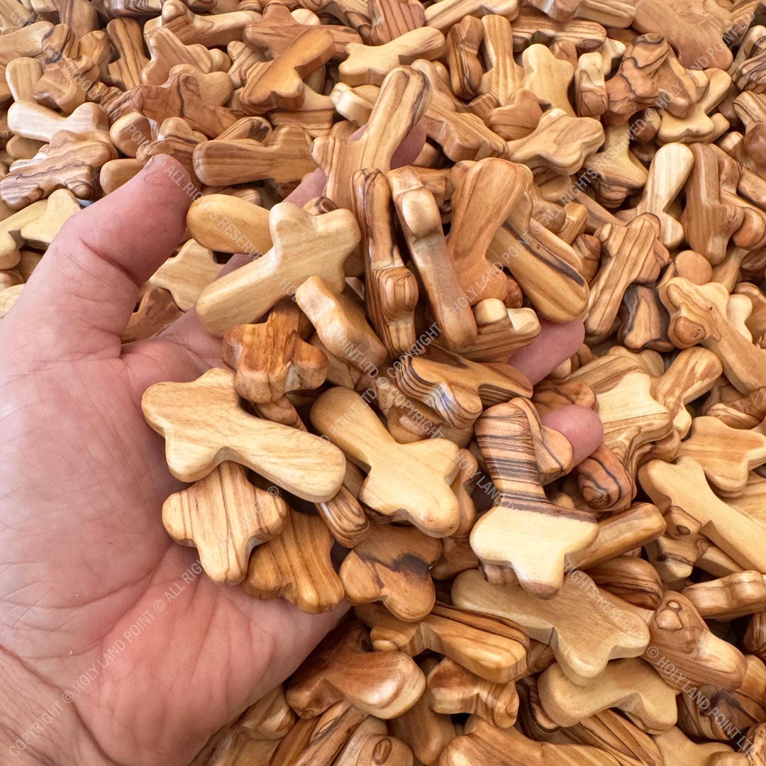 Olive Wood Pocket Crosses, Small Comfort Crosses, Bethlehem Crosses ...