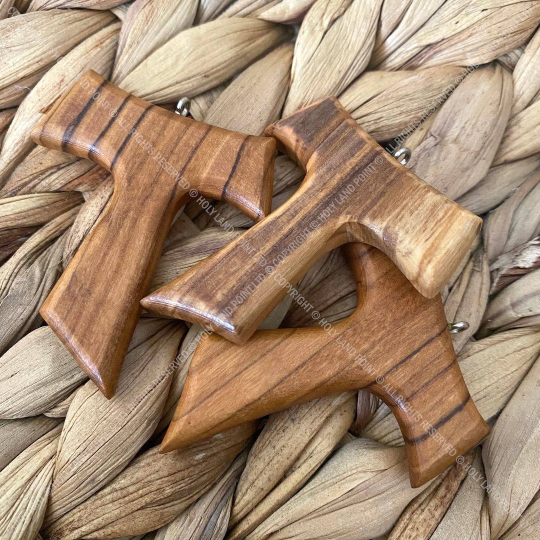 Handmade Olive Wood Tau Cross: St. Francis Holy Land Necklace - Etsy