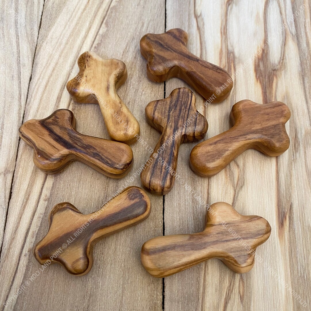 Handmade Olive Wood Comfort Crosses: Bethlehem Pocket Palm Cross - Etsy