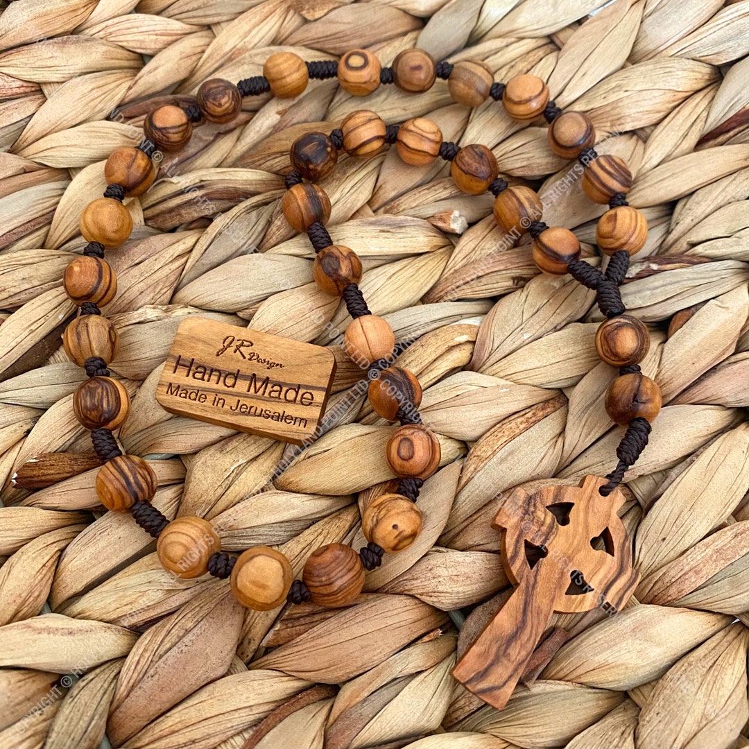 Anglican Prayer Beads, Anglican Rosary, Olive Wood Prayer Beads, Natural Olive Wood Rosary, Holy ...