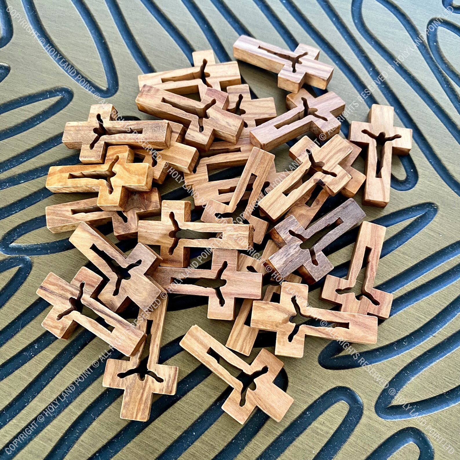 Olive Wood Crosses With Crucifix Inside, Bethlehem Crosses, Natural ...