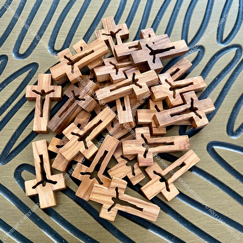 Olive Wood Crosses With Crucifix Inside, Bethlehem Crosses, Natural ...