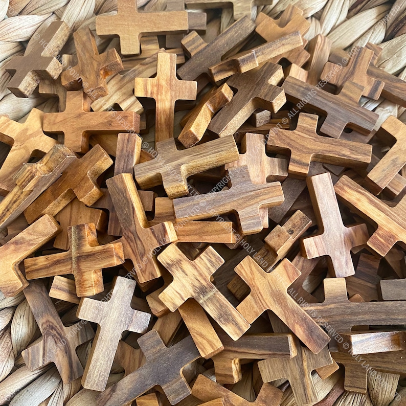 Handmade Olive Wood Crosses: Small Bethlehem Necklace Pendants - Etsy