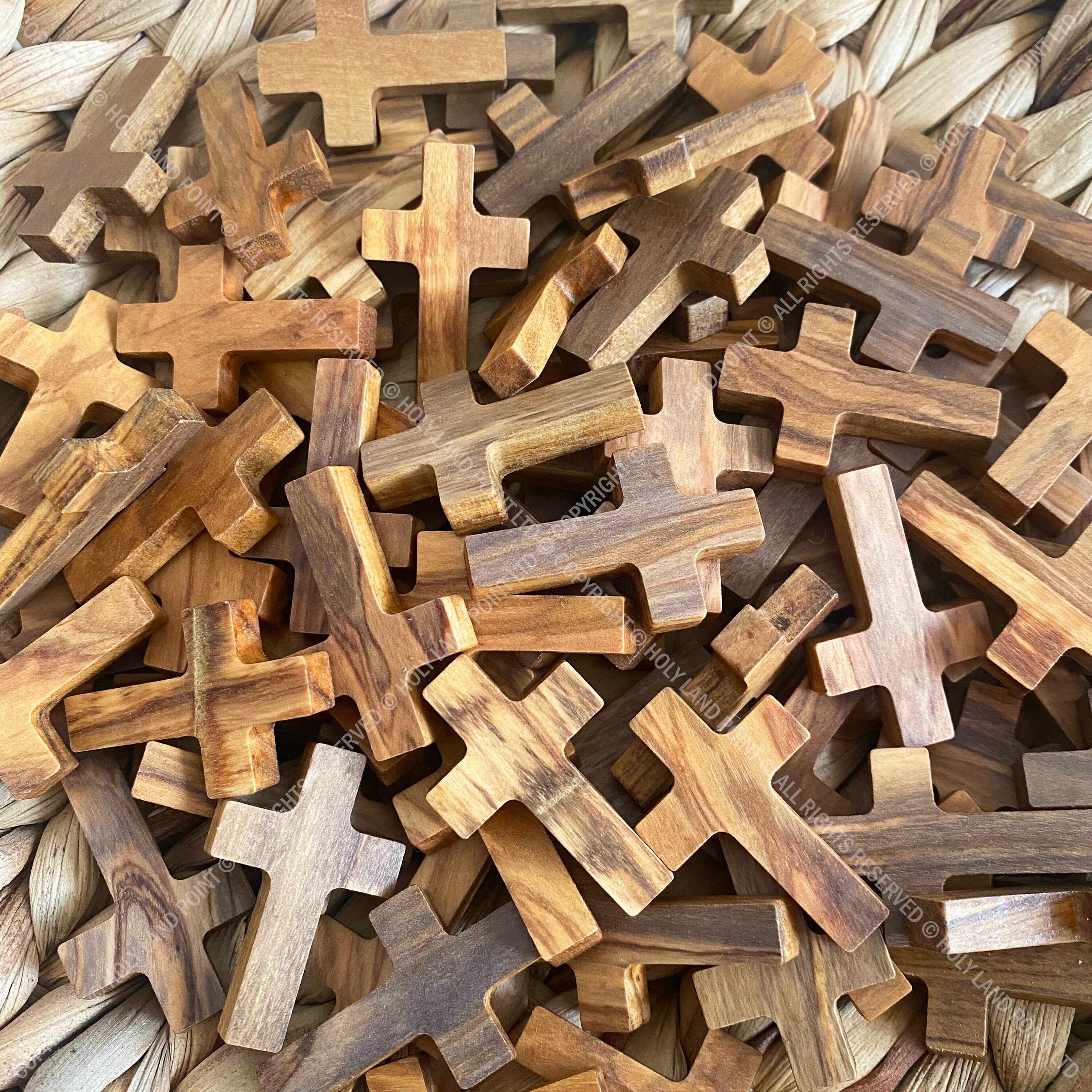 Handmade Olive Wood Crosses: Small Bethlehem Necklace Pendants - Etsy