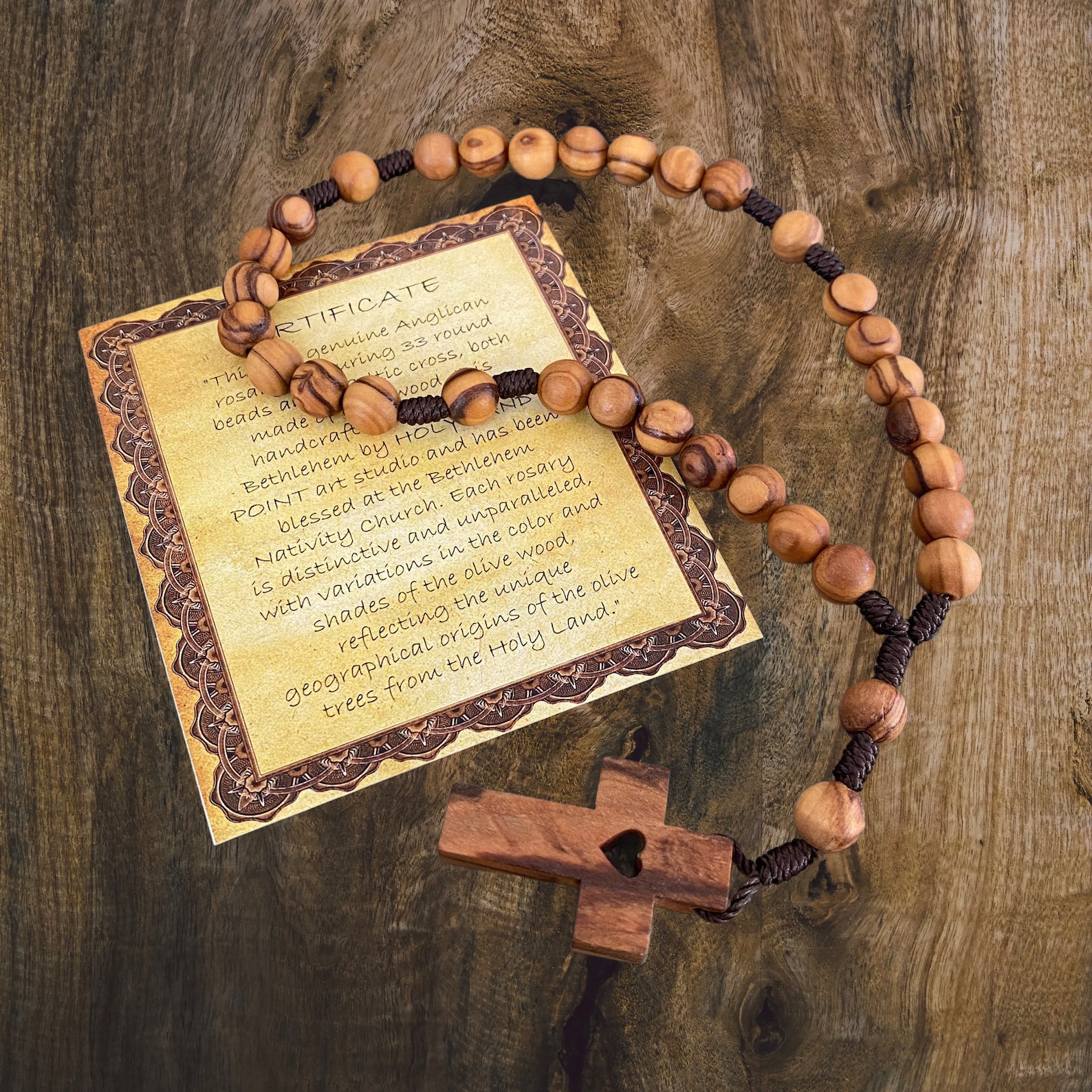 Anglican Prayer Beads, Olive Wood Rosary, Anglican Rosary, Holy Land ...