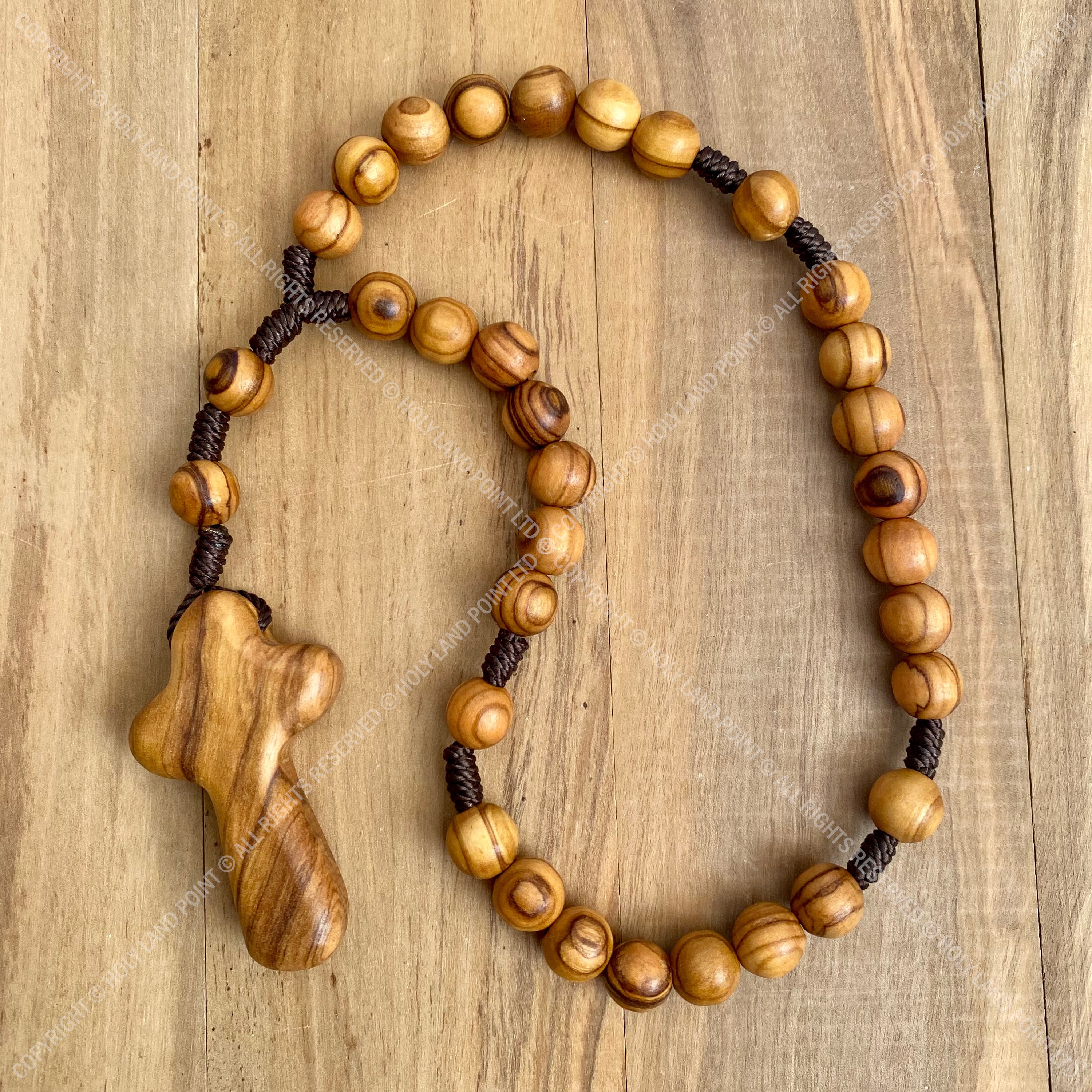 Olive Wood Anglican Rosary: Holy Land Prayer Beads, Comfort Cross - Etsy