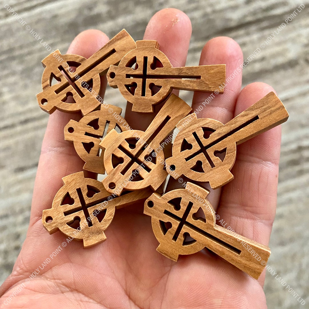 Olive Wood Crosses, Cross of Saint John, Celtic Cross, Natural Wood ...