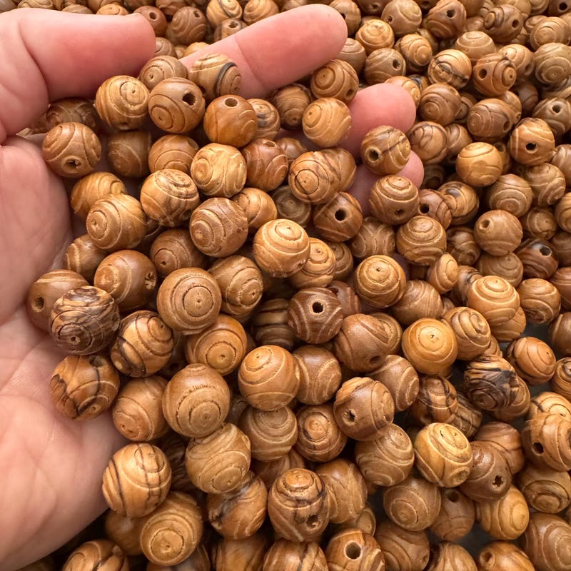 Carved Wood Bead - Etsy