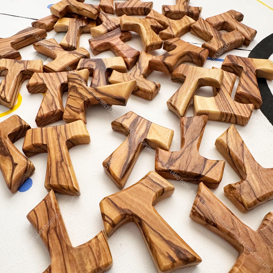 Handmade Olive Wood Tau Cross: Bethlehem Christian Symbol - Etsy