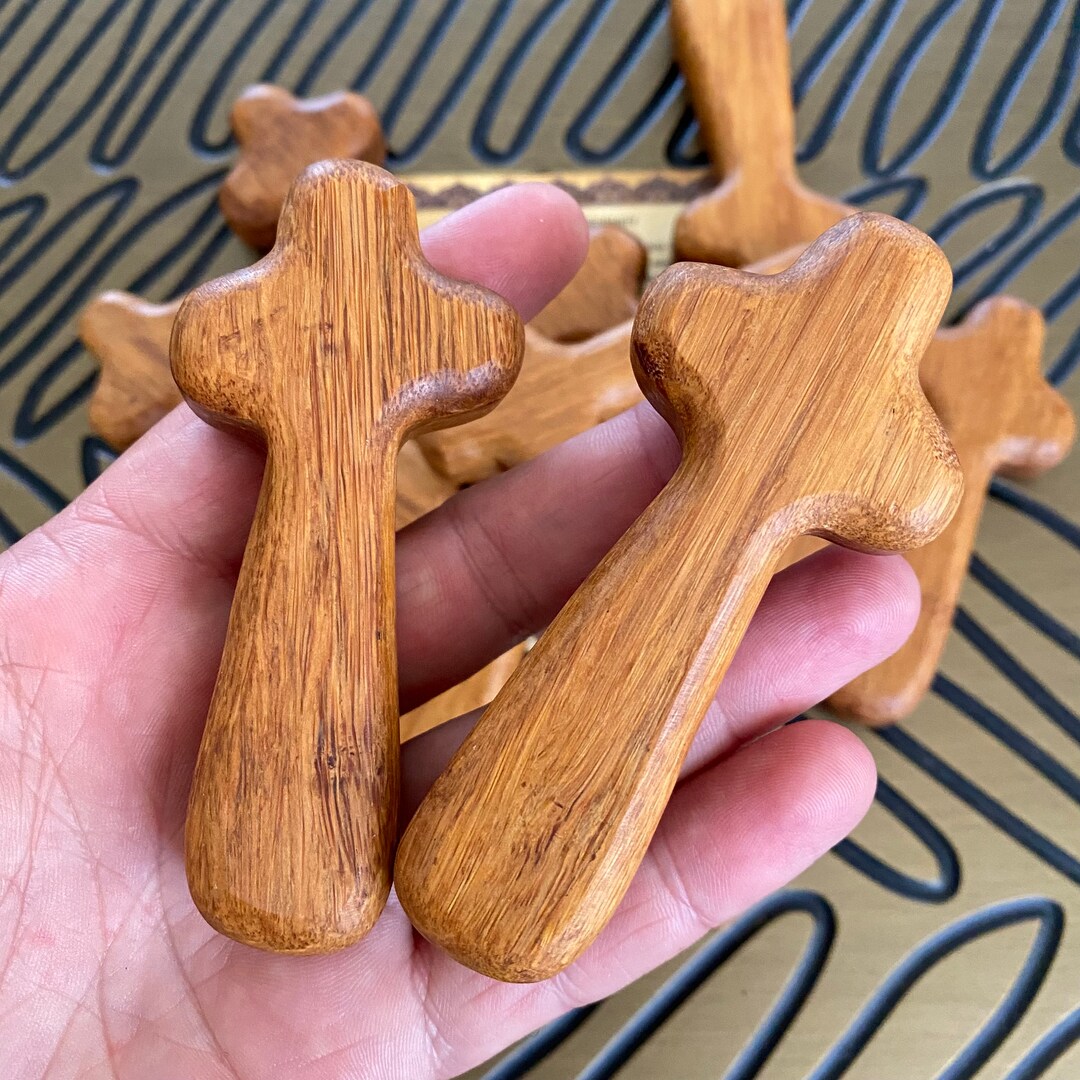 Natural Wood Comfort Cross, Hardwood Cross, Holding Cross, Prayer Cross ...