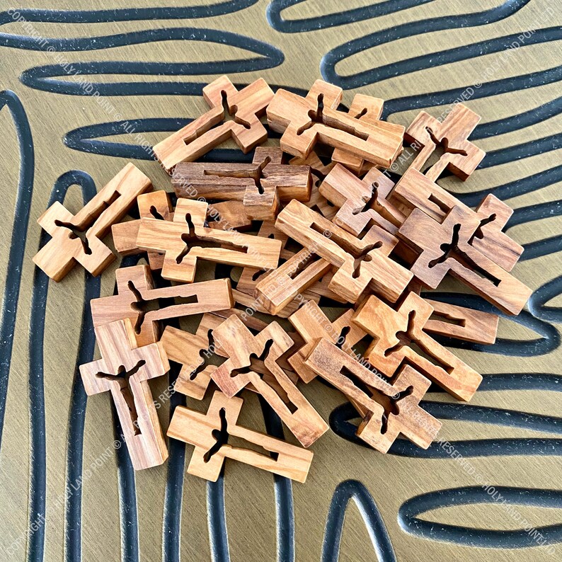 Olive Wood Crosses With Crucifix Inside, Bethlehem Crosses, Natural ...