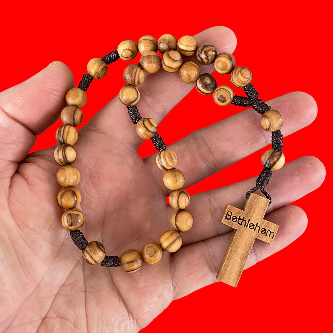 Olive Wood Anglican Rosary: Bethlehem Prayer Beads, Holy Land - Etsy
