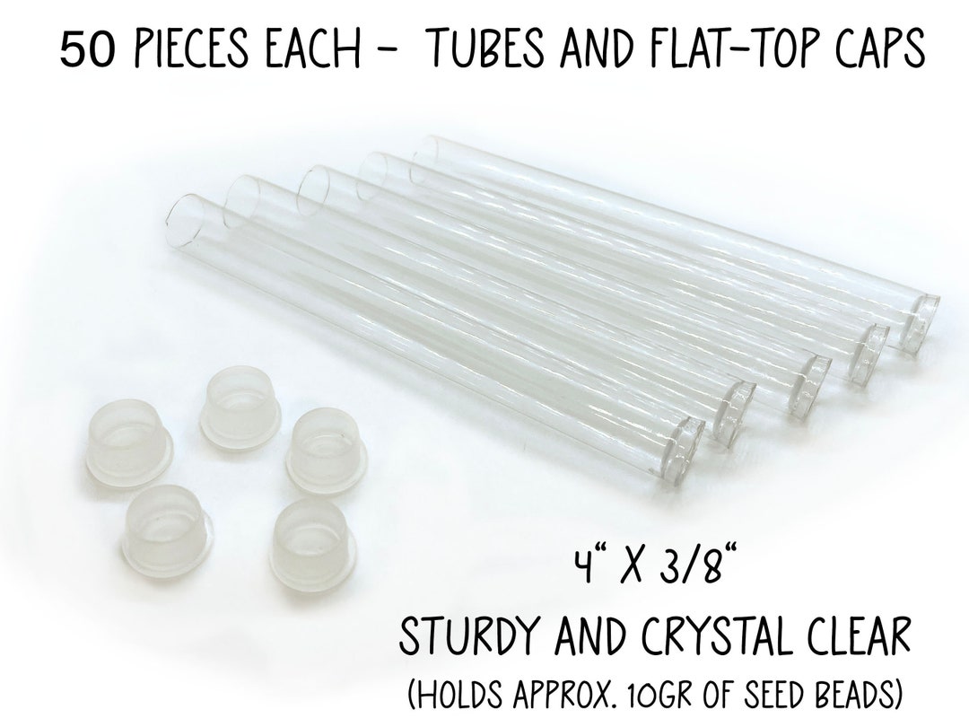 Bead Storage Tubes With Flat Caps - 50 Pieces - 3/8x4" - Etsy
