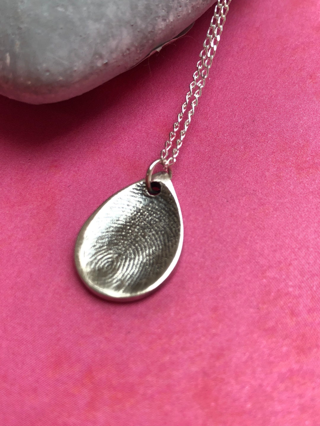 Teardrop Fingerprint Pendant - Etsy