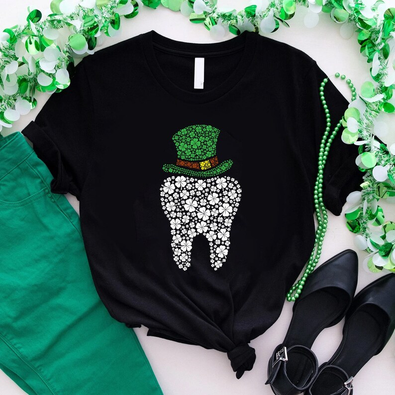 Dentist Shirt Irish Tooth Shirt Shamrocks Dental Happy - Etsy