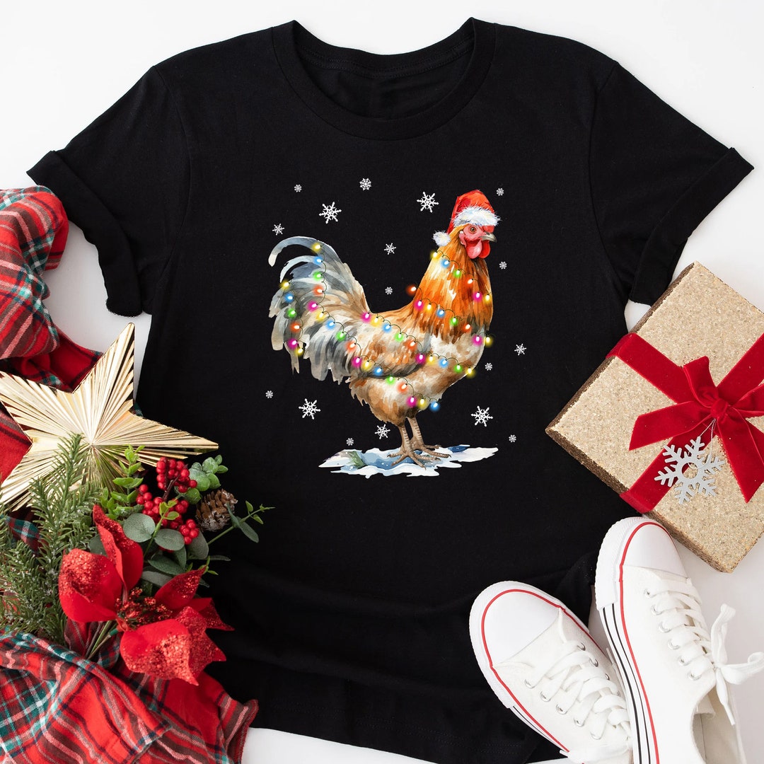 Chicken Christmas Shirt Christmas Chicken Lights T-shirt - Etsy