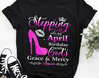 Custom April Birthday Shirt for Women Personalized April - Etsy