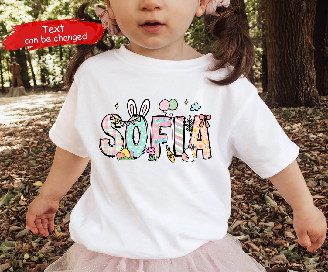 Kids Easter Shirt, Customized Name Kids Shirt, Kids Easter Bunny Shirt ...