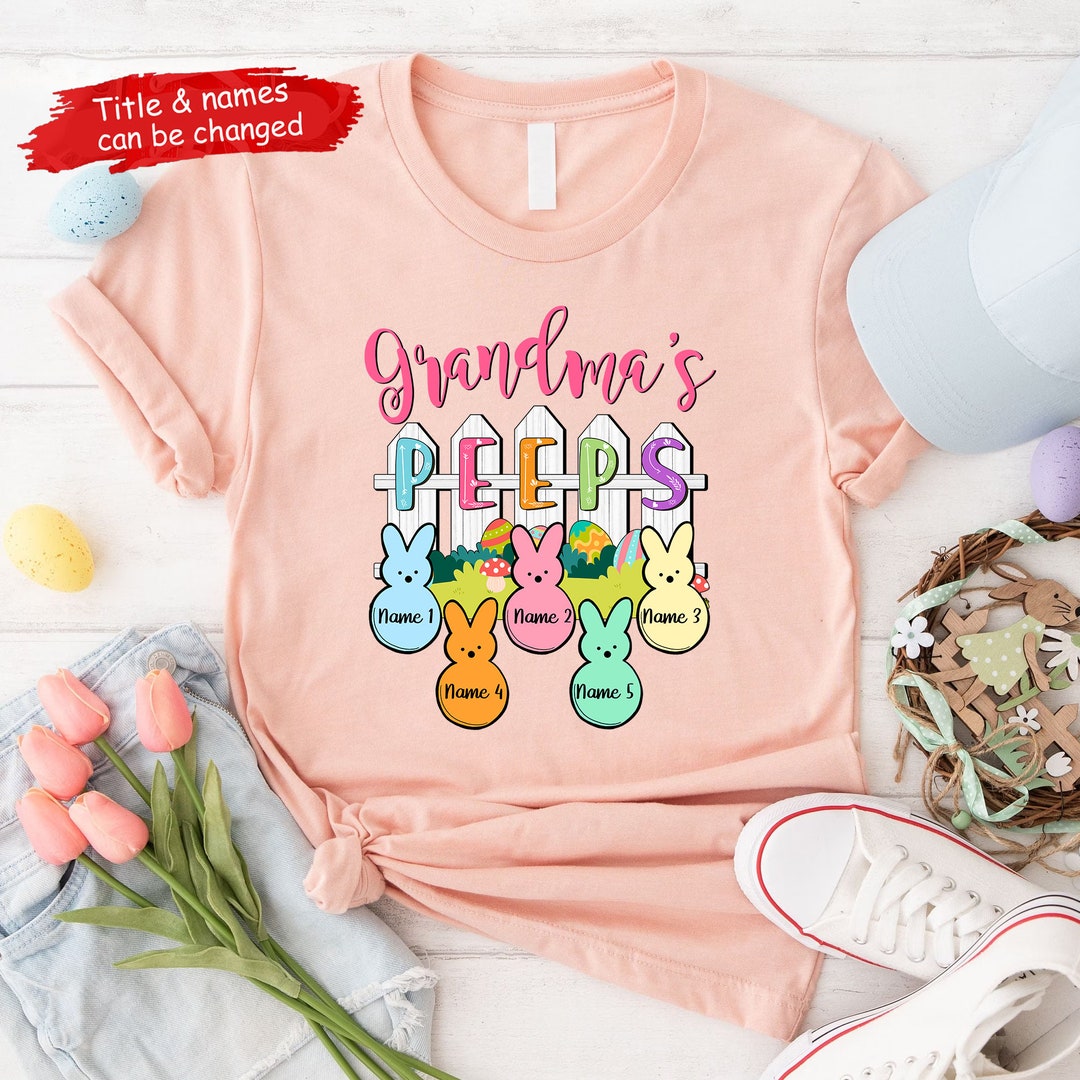 Custom Easter Grandma Peeps Shirt, Personalized Grandma Peeps Shirt ...