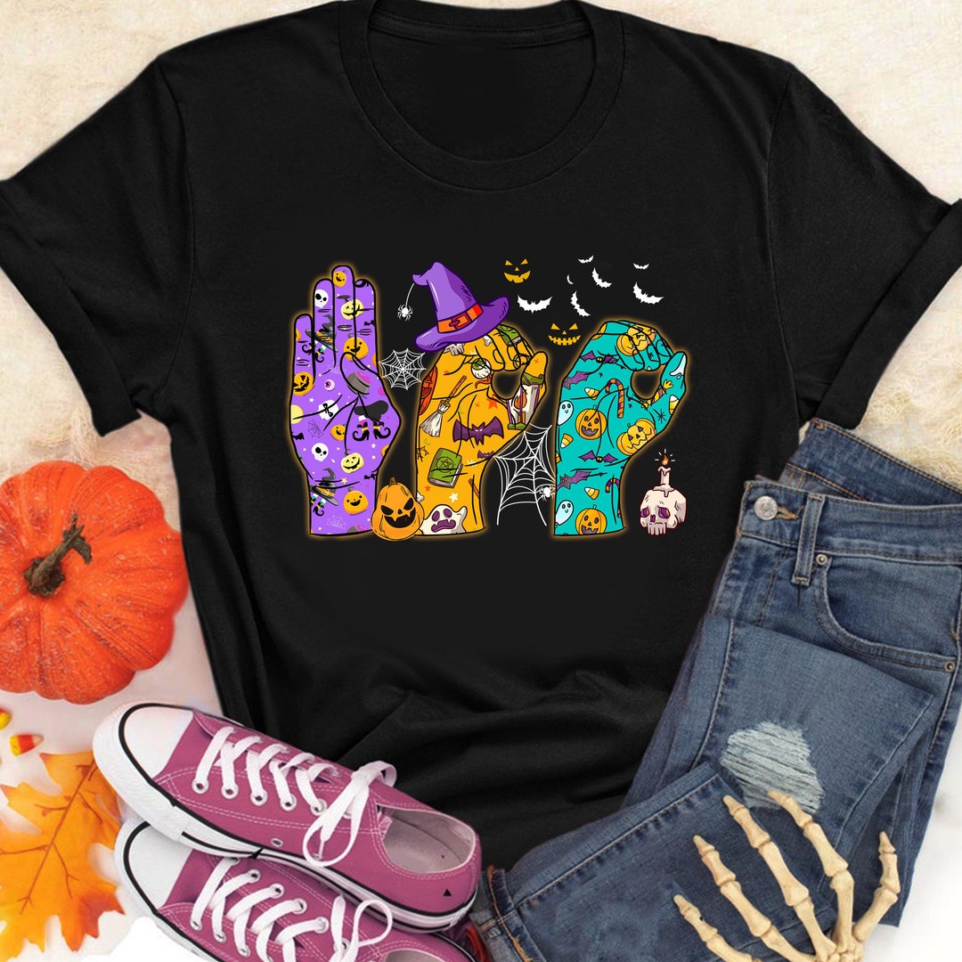 Halloween ASL Shirt Hand Sign Language Boo Ghost Shirtboo - Etsy