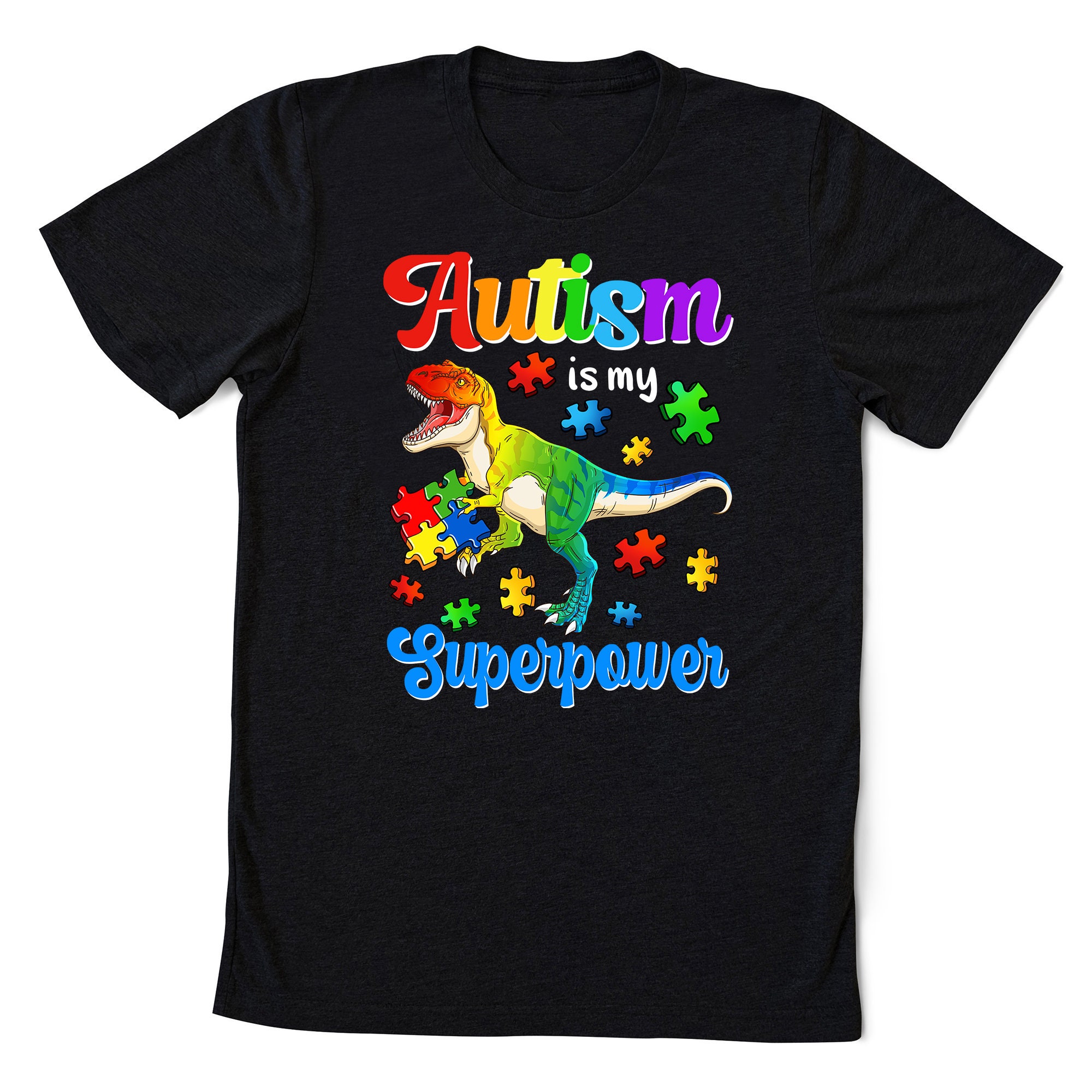 Dinosaur Rex Autism is My Superpower Autism Awareness T-shirt - Etsy