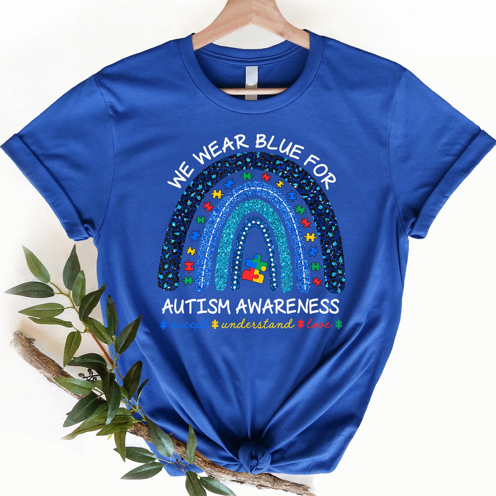 In April We Wear Blue for Autism Awareness Classic T-shirt - Etsy