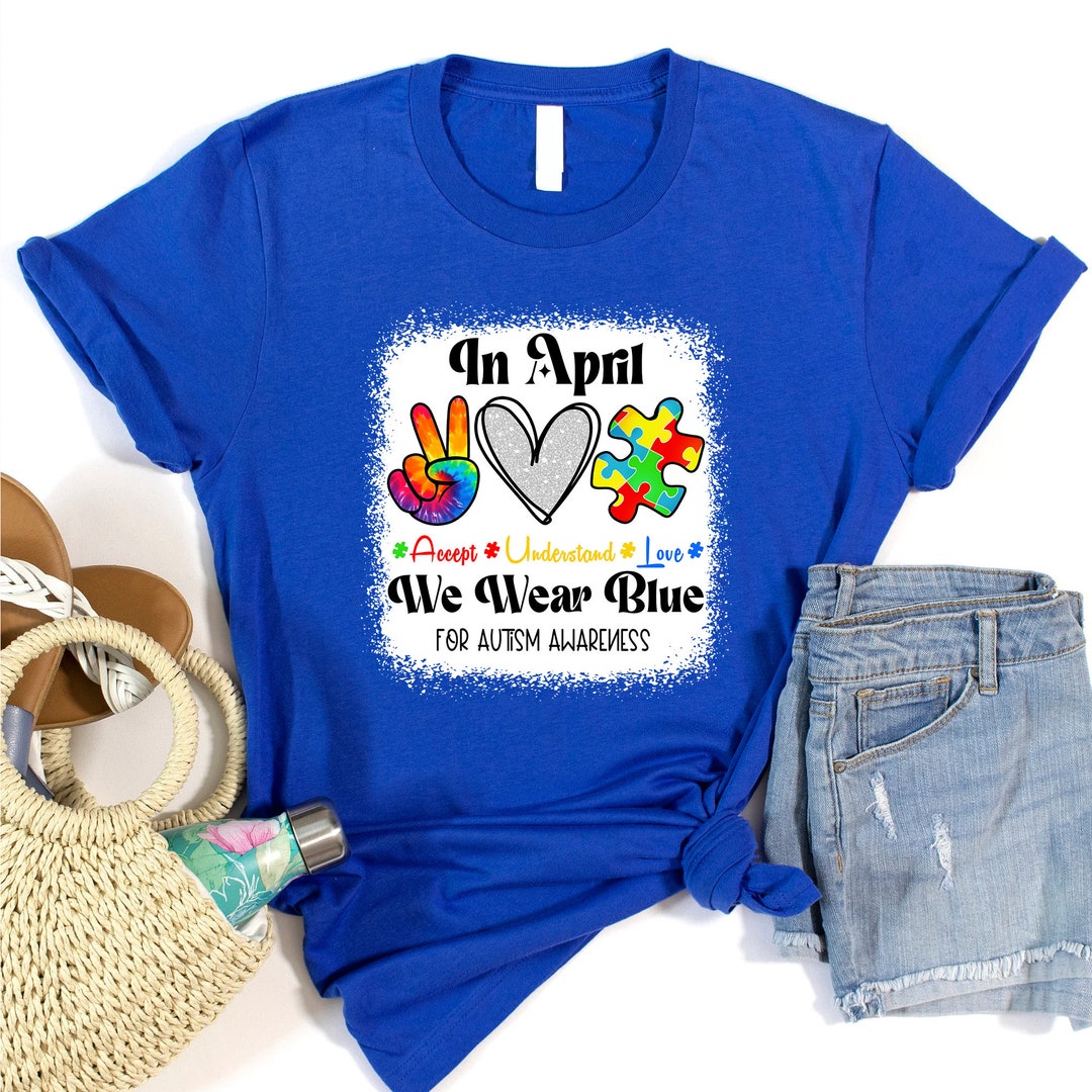 Personalized I Wear Blue for Autism Awareness, Autism Family Shirt ...