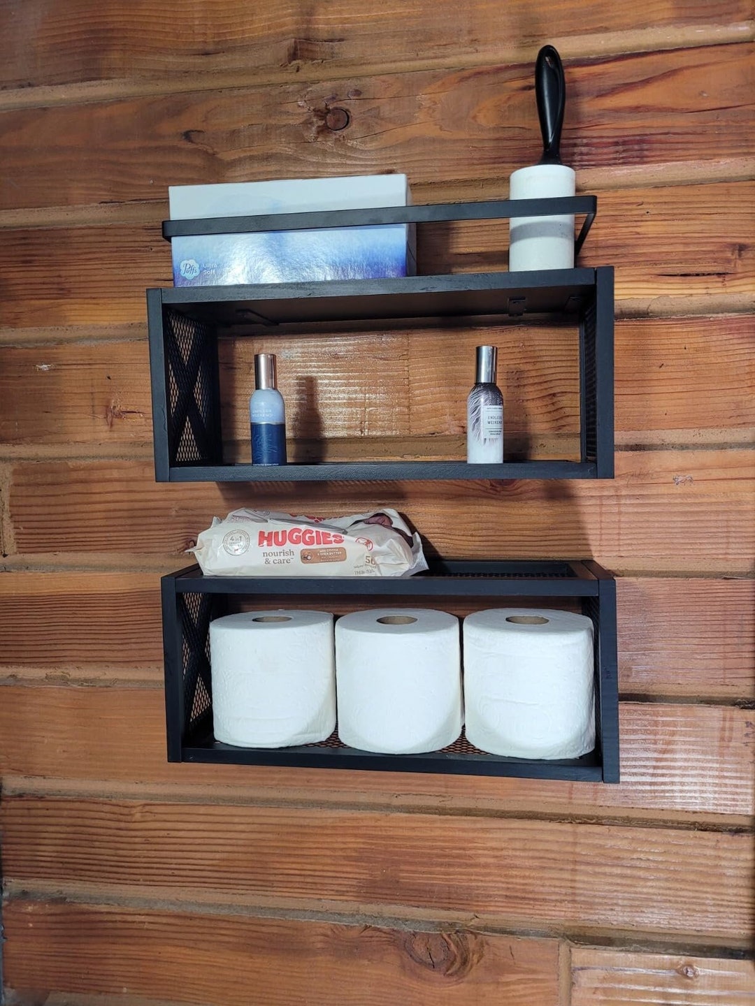 Set of 2 Wooden Bathroom Cube Shelves Bathroom Storage - Etsy